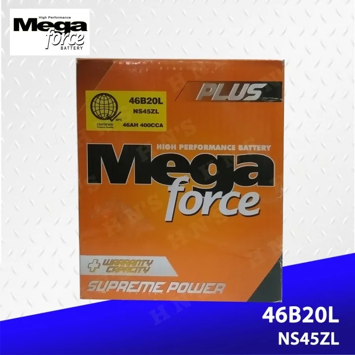 Mega Force Plus 46B20L ( NS45ZL ) 46AMPS Premium Maintenance Free ...