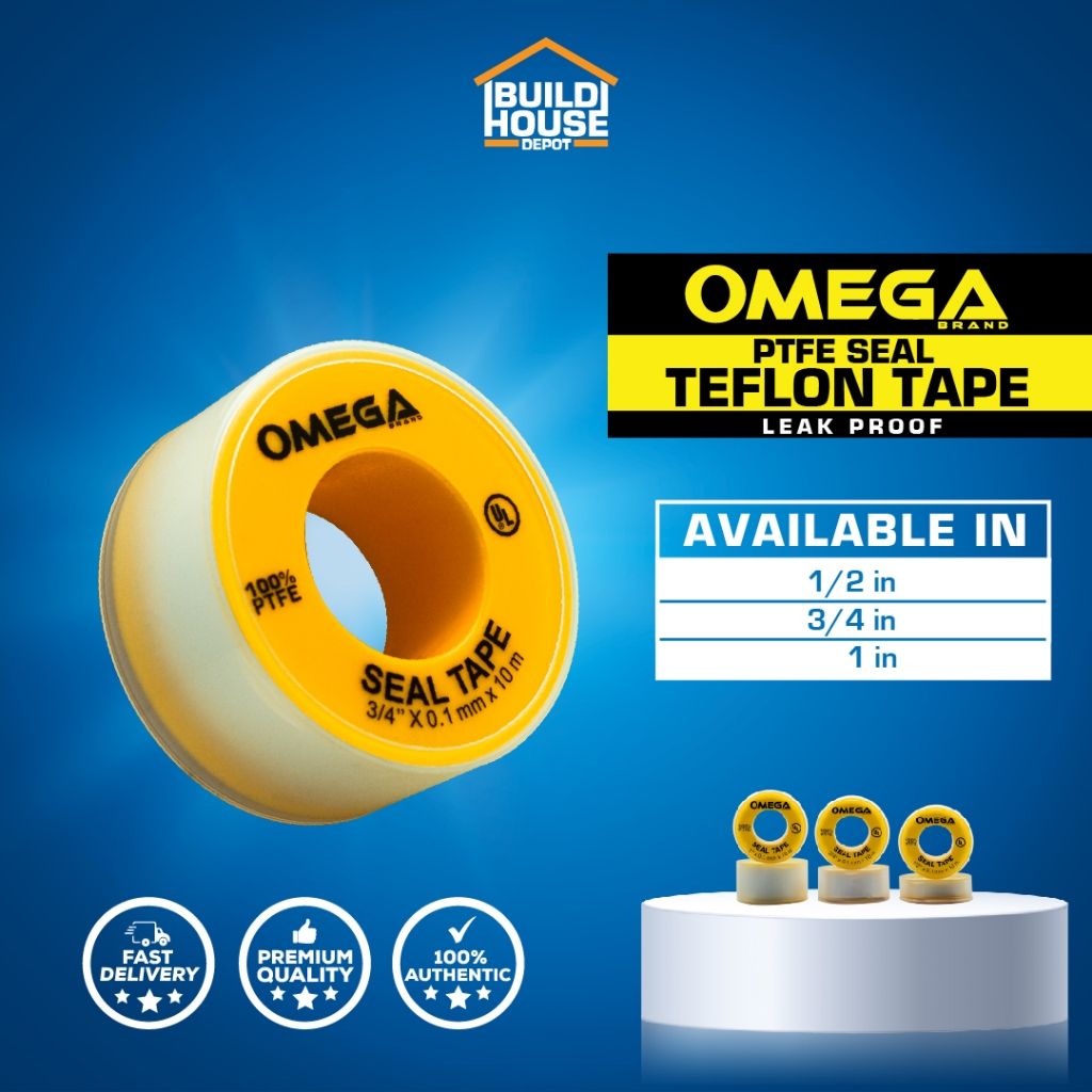 OMEGA PTFE Teflon Tape - For Threads - 1/2" | 3/4" | 1" | Shopee ...