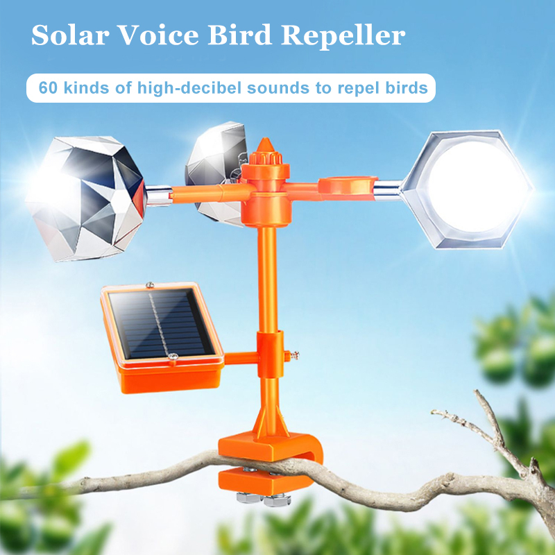 Solar Bird repeller Ultrasonic Animal repellent LED flash Outdoor Solar ...