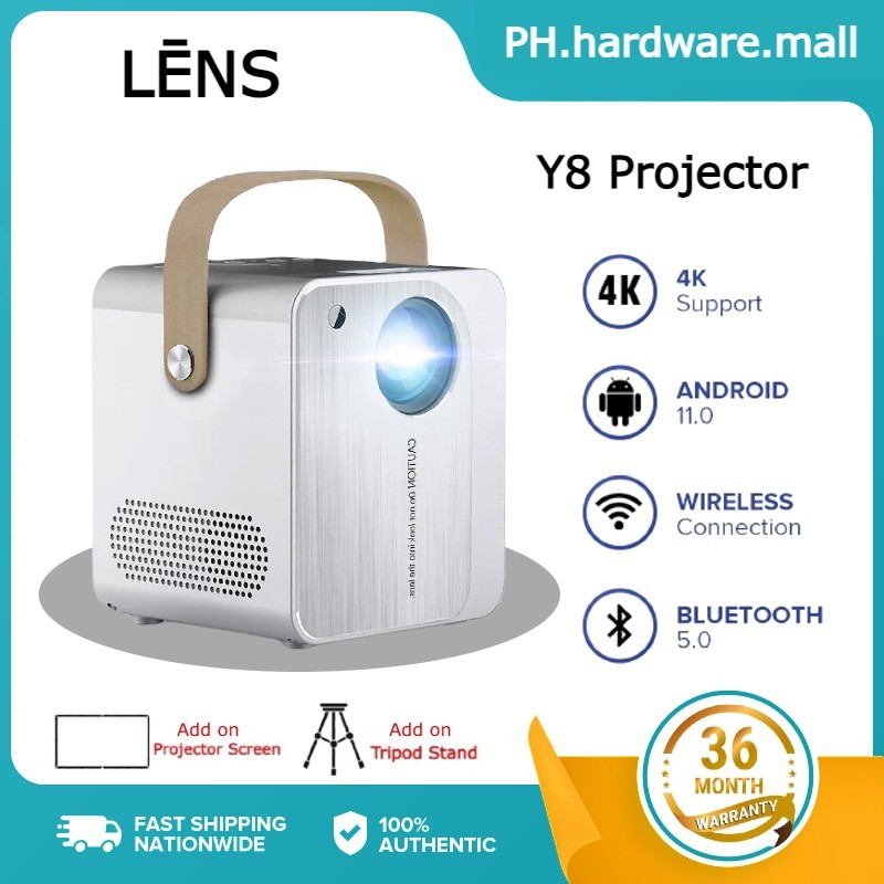 Projector Y8 Portable Smart Mini 6000 Lumens 4K HD 1080P Projector WiFi ...