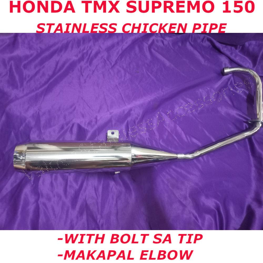 TMX SUPREMO 150 ,Stainless Chicken PIpe, Chicken Pipe Muffler WITH BOLT ...