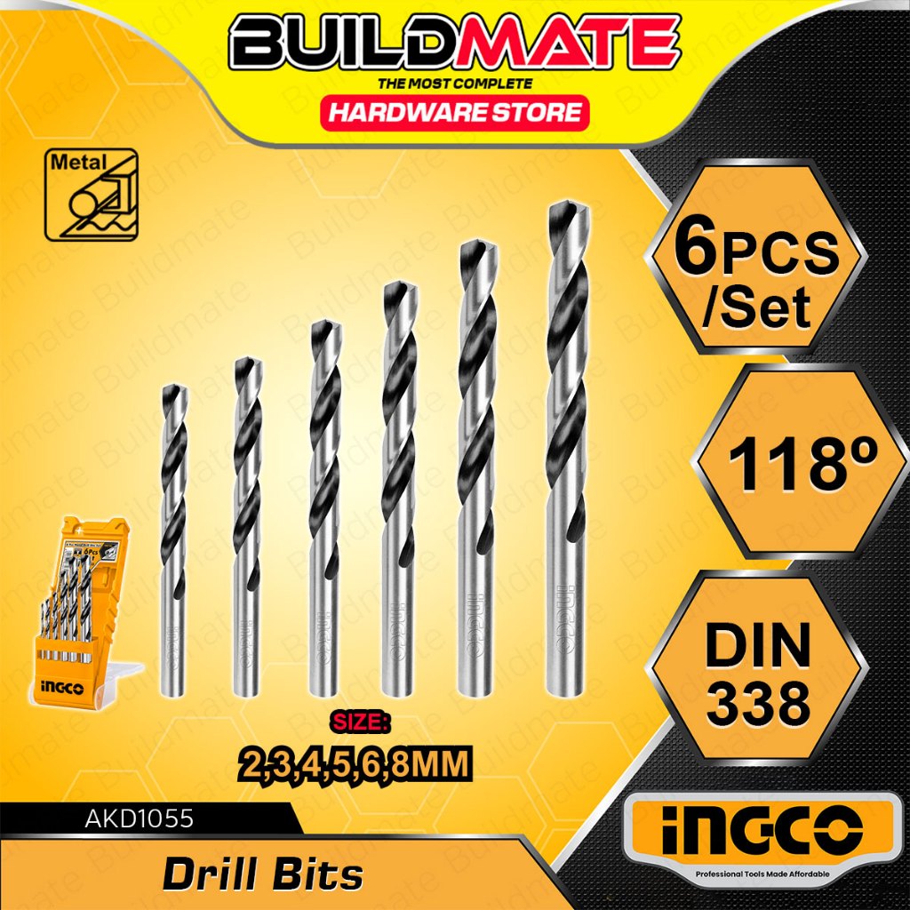 BUILDMATE Ingco 6PCS/SET Metal Drill Bits Set for Heavy-Duty Drilling ...