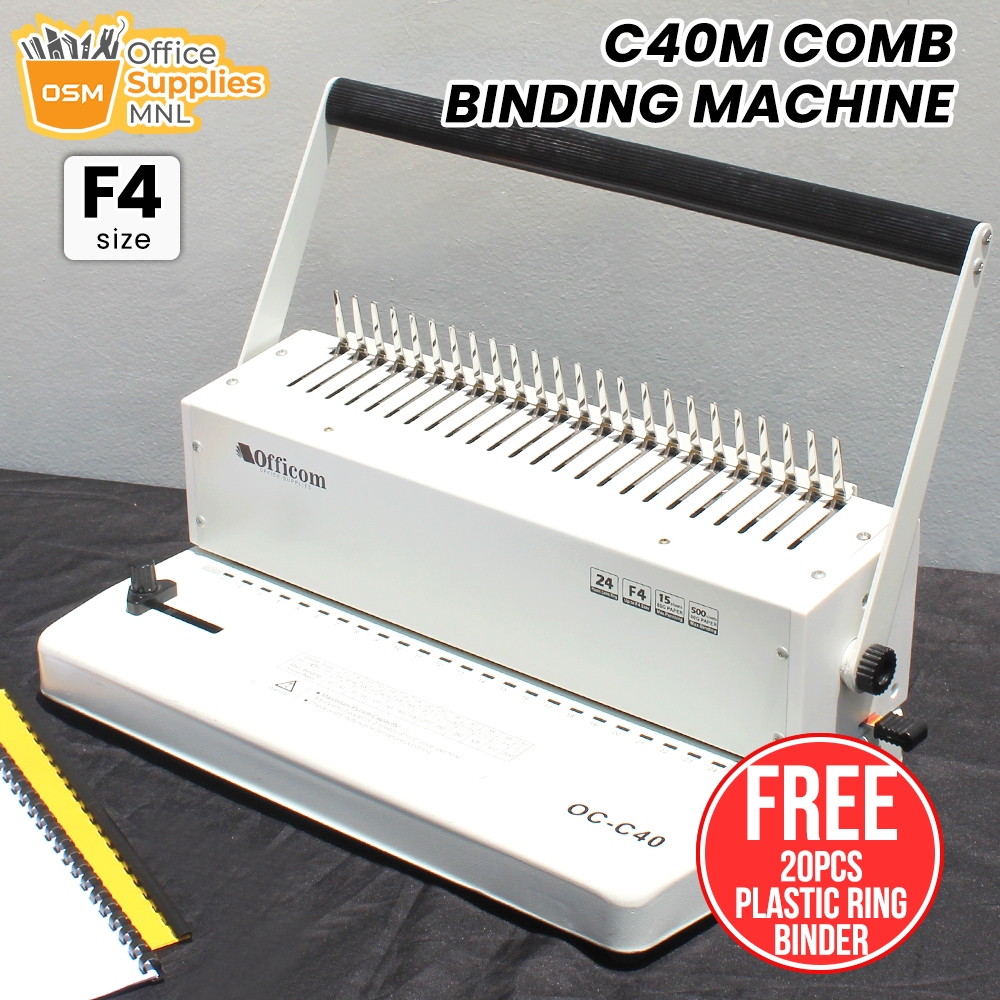 Officom Comb Binding Machine Legal / Long / F4 Size Heavy Duty Binding Machine | Shopee Philippines