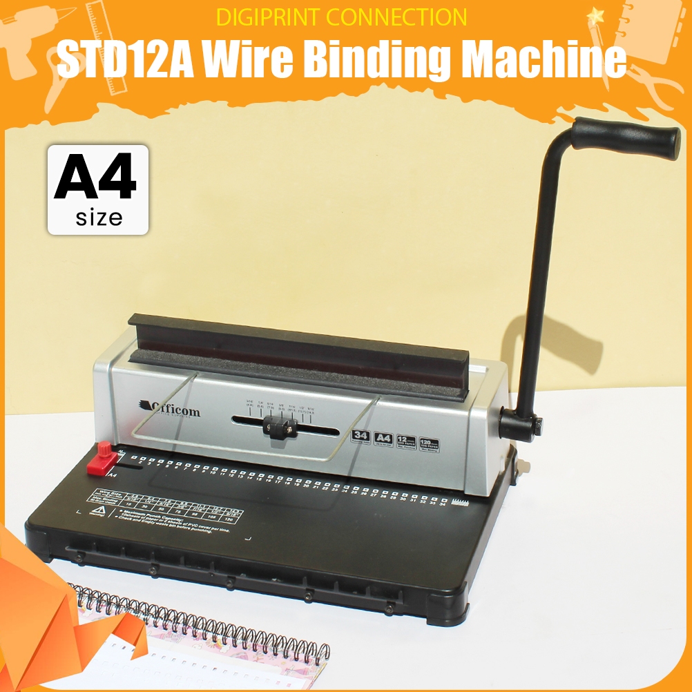 Officom Wire Binding Machine STD12A A4 Size 34 Hole Punched Sheets ...