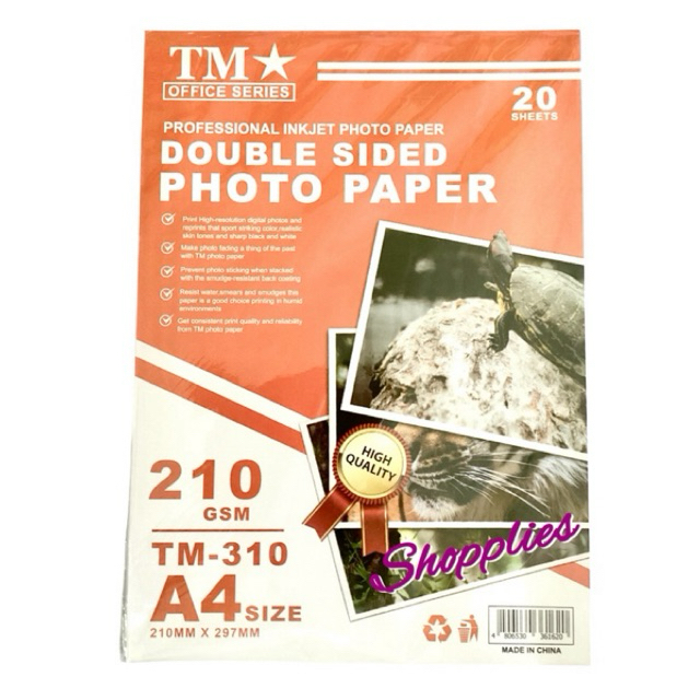 TM Photo Paper Double sided A4 20s (Back to Back) | Shopee Philippines