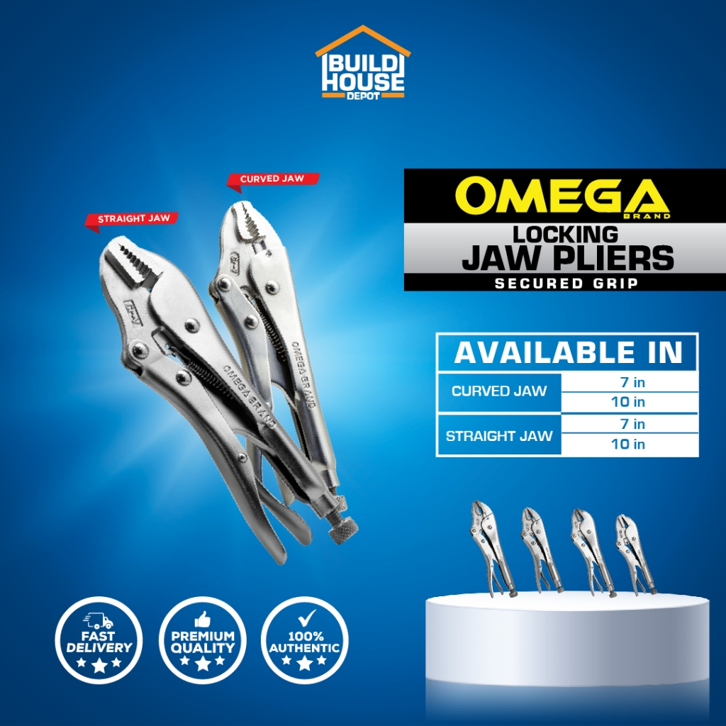 OMEGA Locking Jaw Pliers Vise Grip - Curved Jaw | Straight Jaw - 7 ...