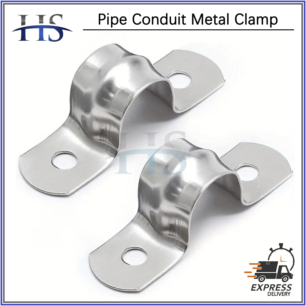 Heavy Duty Metal Conduit Pipe Clamps GI CLamps Double Screw Holder 1/2 ...