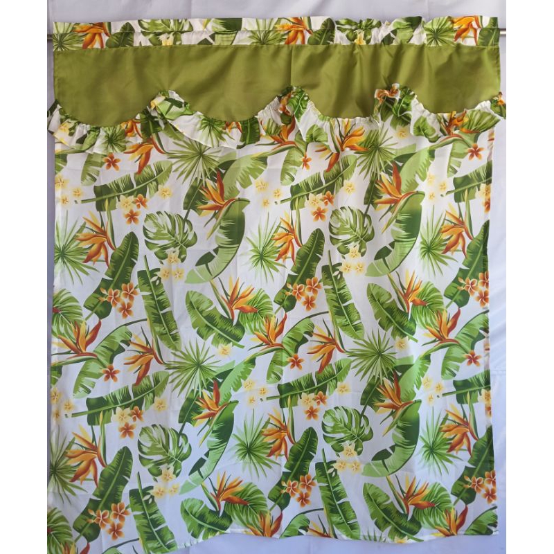 Single Panel Scallop Curtain Begonia Design (58 inches width) | Shopee ...