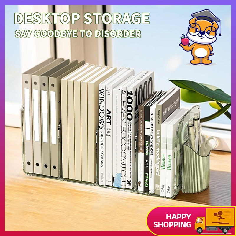 Acrylic transparent bookshelf student desk book storage box bookshelf ...