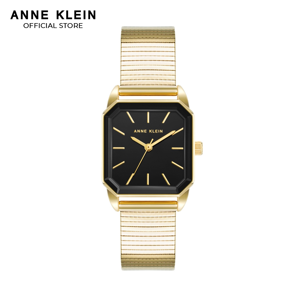 Anne Klein AK5016BKGB0000 Gold Tone Octagon Watch with Black Dial and ...