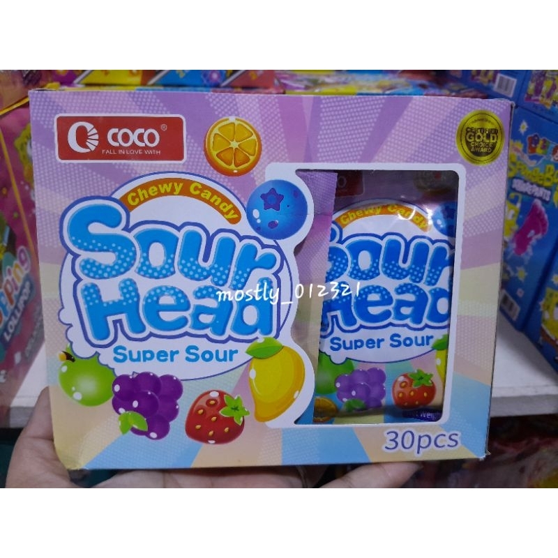 SOUR HEAD | SUPER SOUR CANDY |CHEWY 30'S | Shopee Philippines