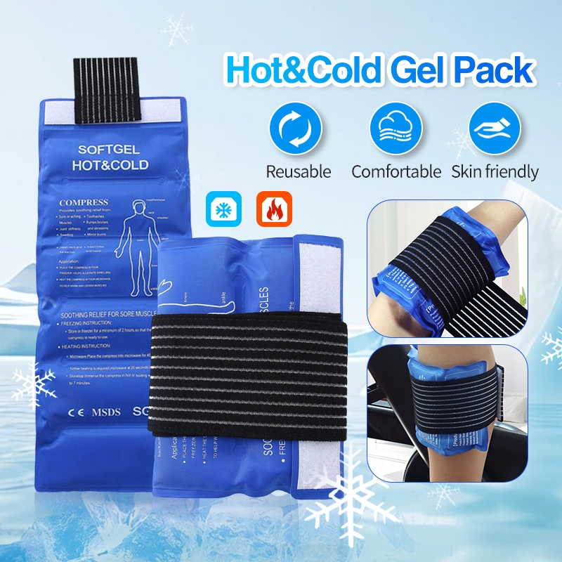 500g Gel Pack Wearable Ice Pack Cold Hot Compress Reusable for Injury ...