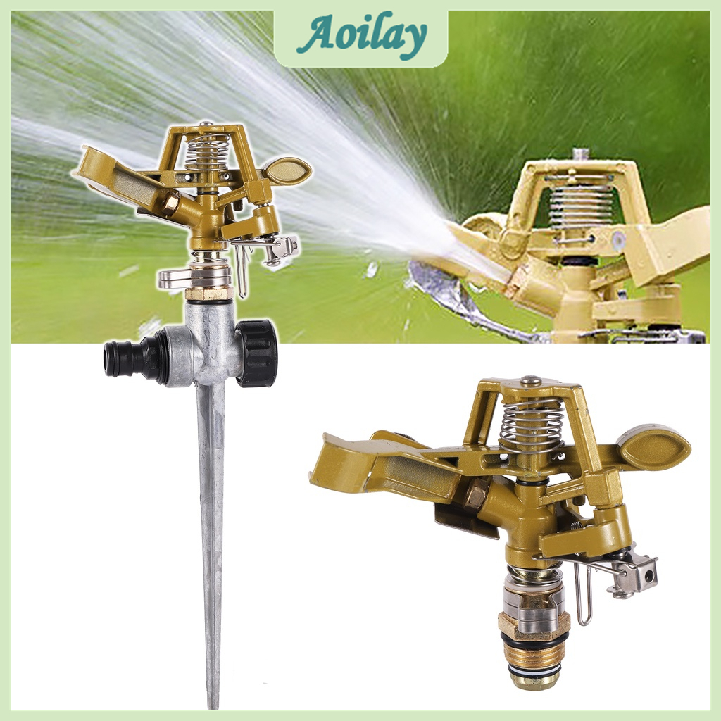 1/2" Garden Impact Sprinkler 360° Rotating Lawn Irrigation Sprinkler ...