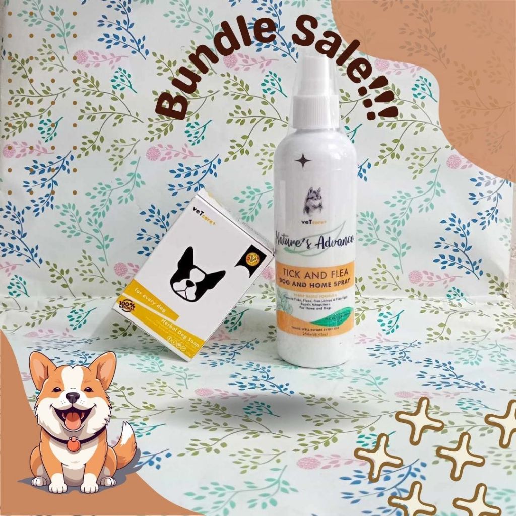 Vet Core+ Tick and Flea Spray with Free Vet Core Soap (Safe for Dogs ...