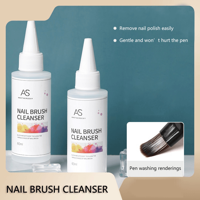 AS Nail Brush Cleaner, Nail Art Special Phototherapy Pen Cleaner 60ML ...