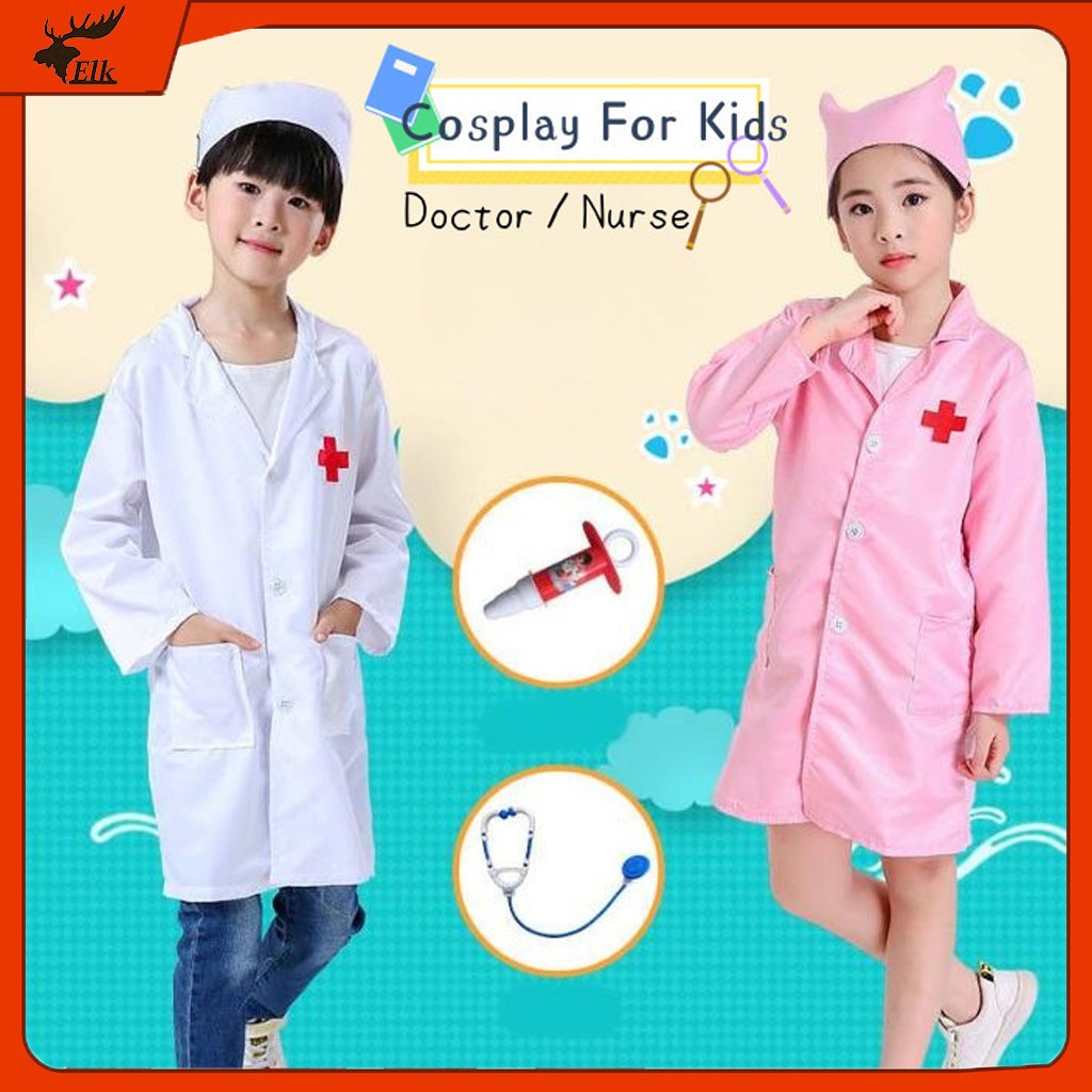 Doctor Clothing Role Play Cosplay Costume Doctor's White Pink Nurse ...