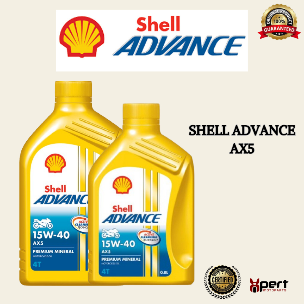SHELL ADVANCE 4T A X 5 15W-40 800 ML/ 1 LITER | Shopee Philippines