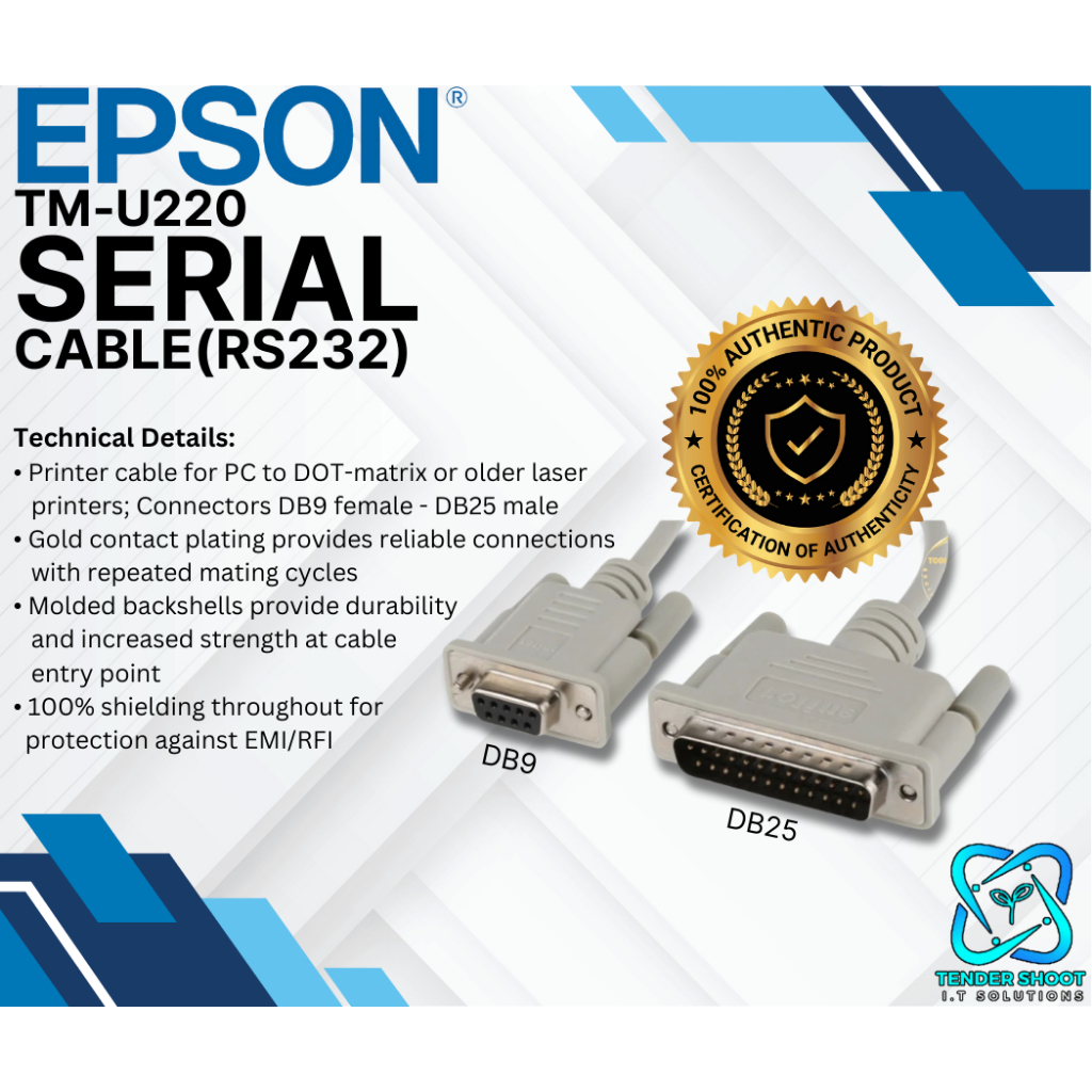 Serial Cable/ RS232 Cable 1.5 Meters WHITE Generic compatible cable ...