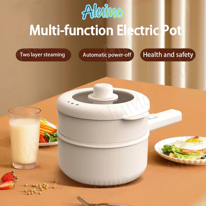 Mini electric cooker 1.8L Home two layers cooking electric hot pot ...