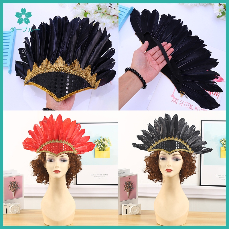 Carnival Feather Headpiece Women's Feather Pageant Headband 1920s ...