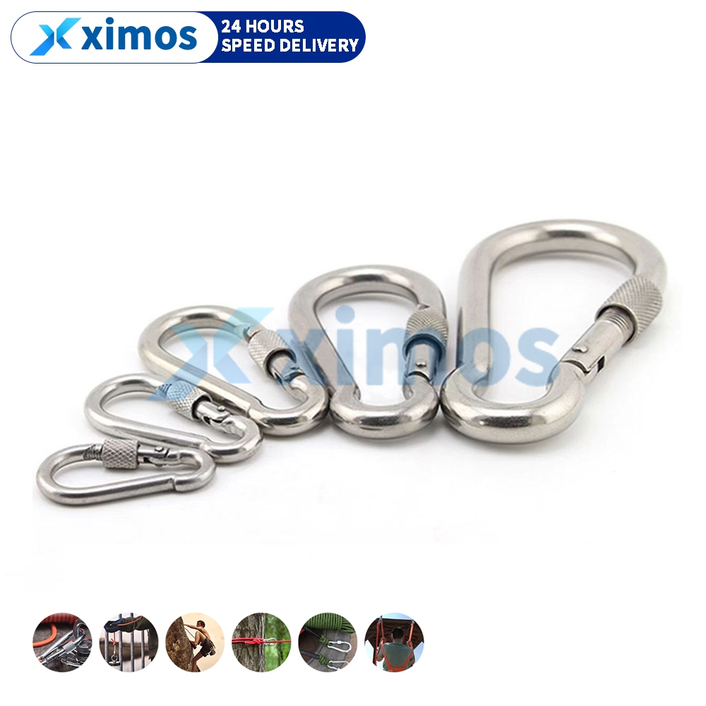Carabiner Heavy Duty Metal Lock Hook Snap Clip D-Ring for Outdoor ...