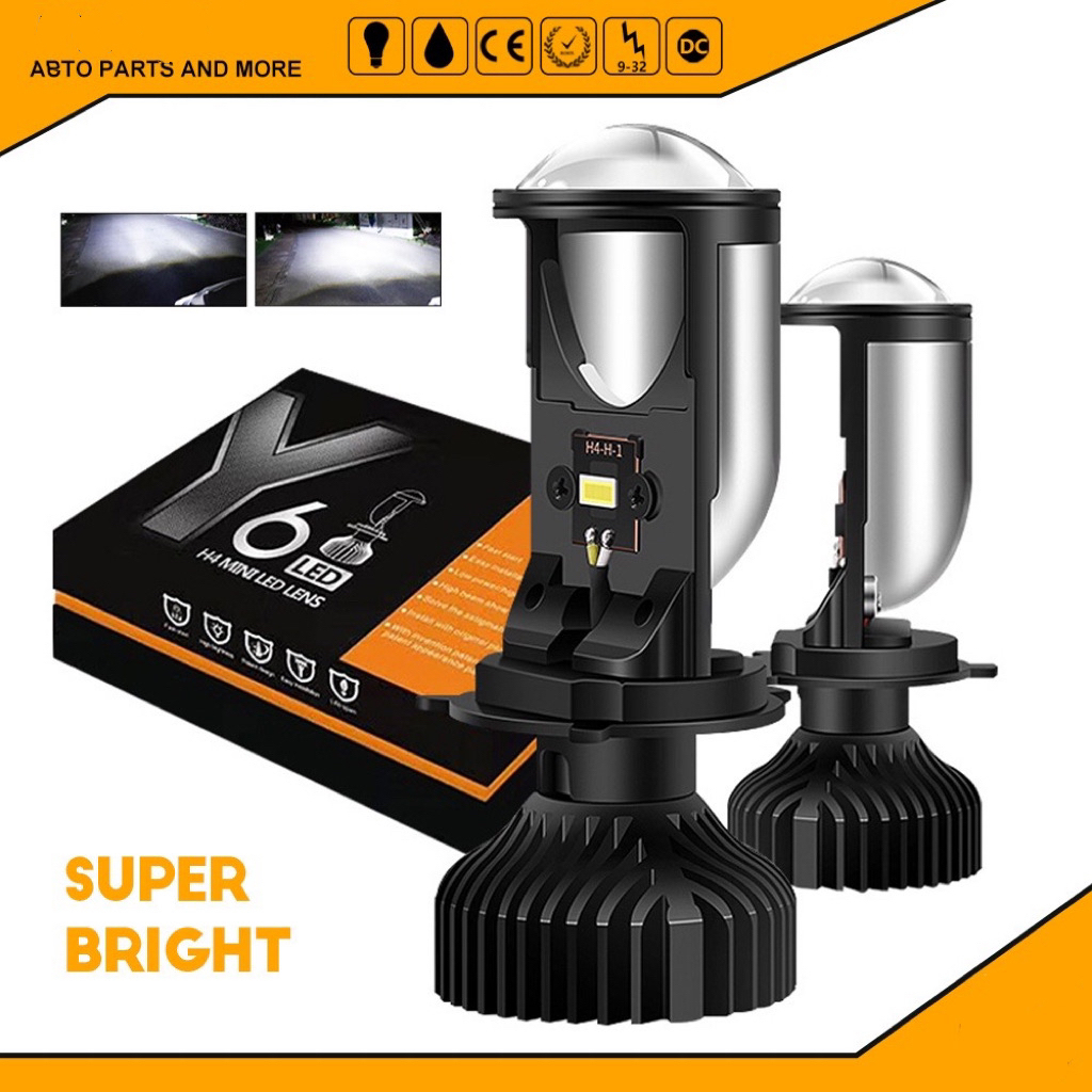 2pcs Plug And Play 6000K Car Mini Lens H4 LED Headlight Projector ...