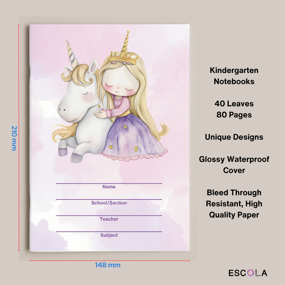 Set of 6 Kinder/Grade 1 Notebooks, Unique Designs, Standard A5, 40 ...