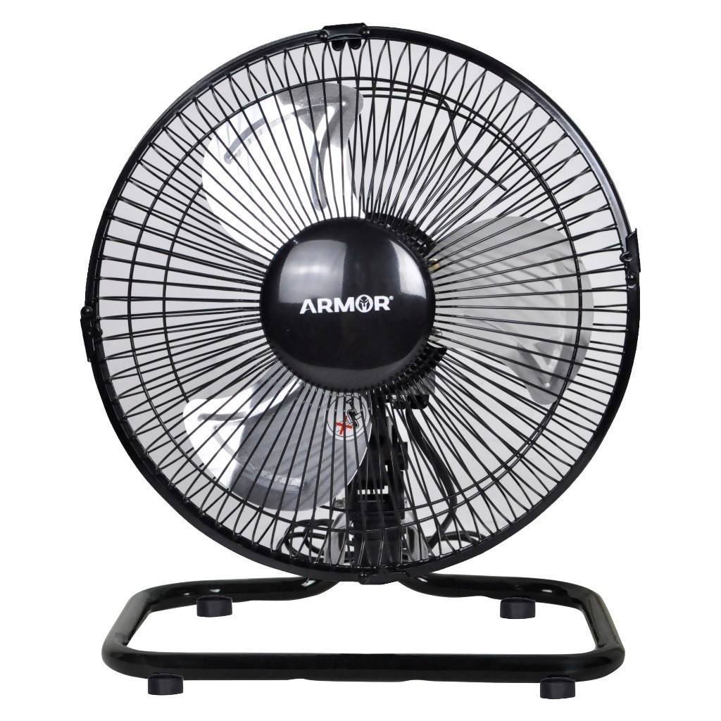 Armor Industrial Floor/Desk Fan 10" Metal Blade Oscillating Electric ...