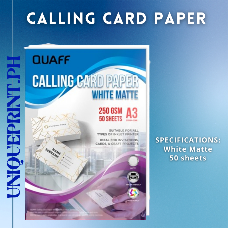 QUAFF Calling Card Paper 250GSM A3（297*420mm）White(matte)(50sheet/pack ...