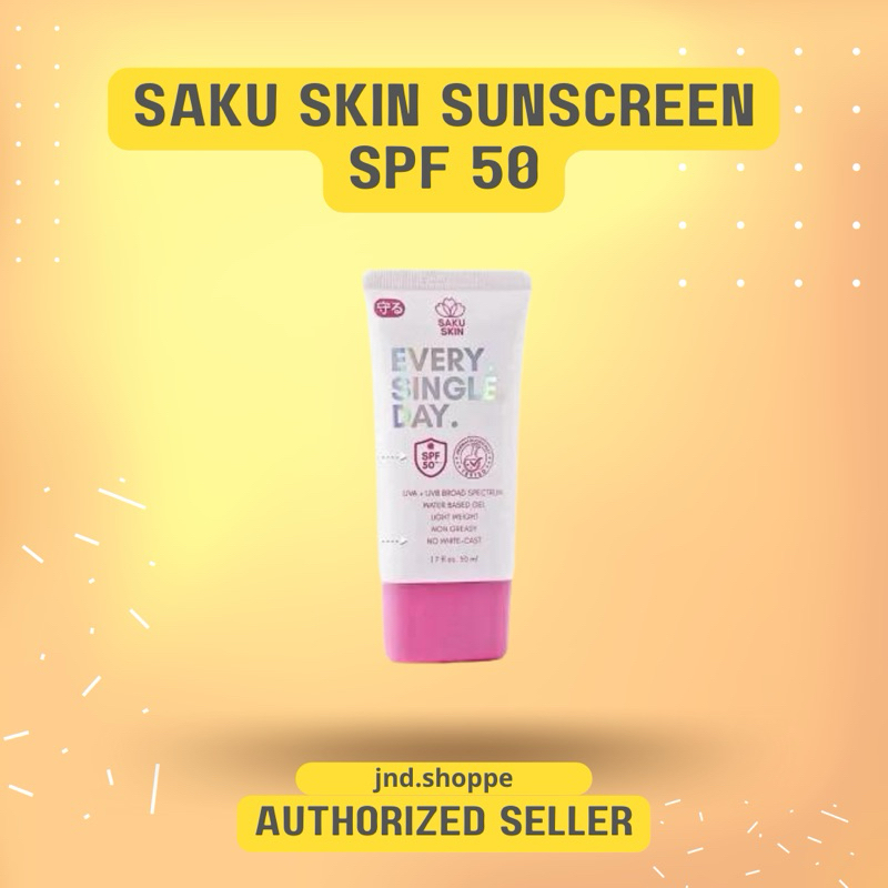 SAKU SKIN SUNSCREEN SPF50 WATER BASED UVA+UVB BROAD SPECTRUM | Shopee ...