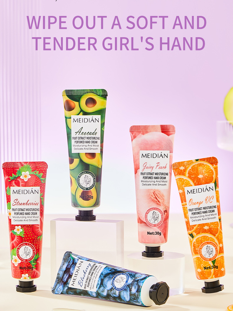 5pcs Handcream set Perfume Floral Fruit Scent Moisturizing Hand Cream ...