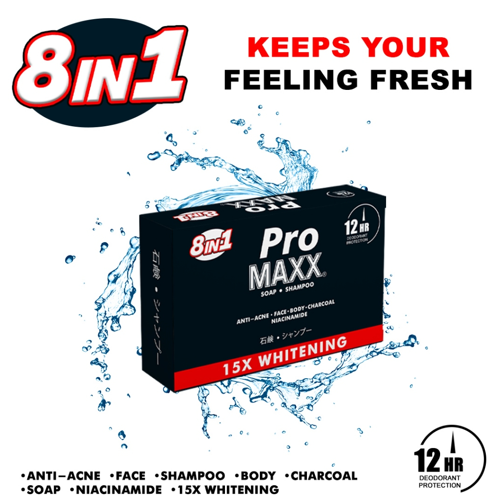 PROMAXX 8 IN 1 SOAP BODY SHAMPOO NIACINAMIDE ANTI ACNE, WHITENING ...