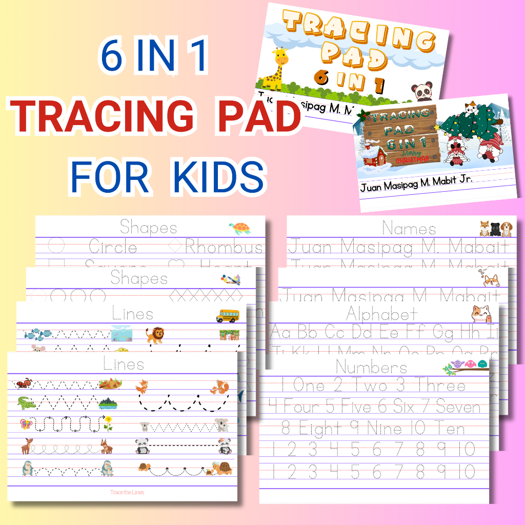 Tracing Pad 6 in 1 for Beginner's Writing 6 Categories in 1 Pad (3 yrs ...