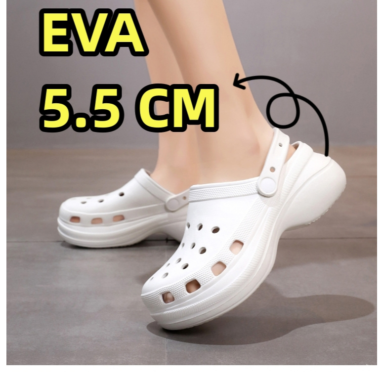 「KAEVE」EVA Crocs clog Women's Classic Platform high-heeled | Shopee ...