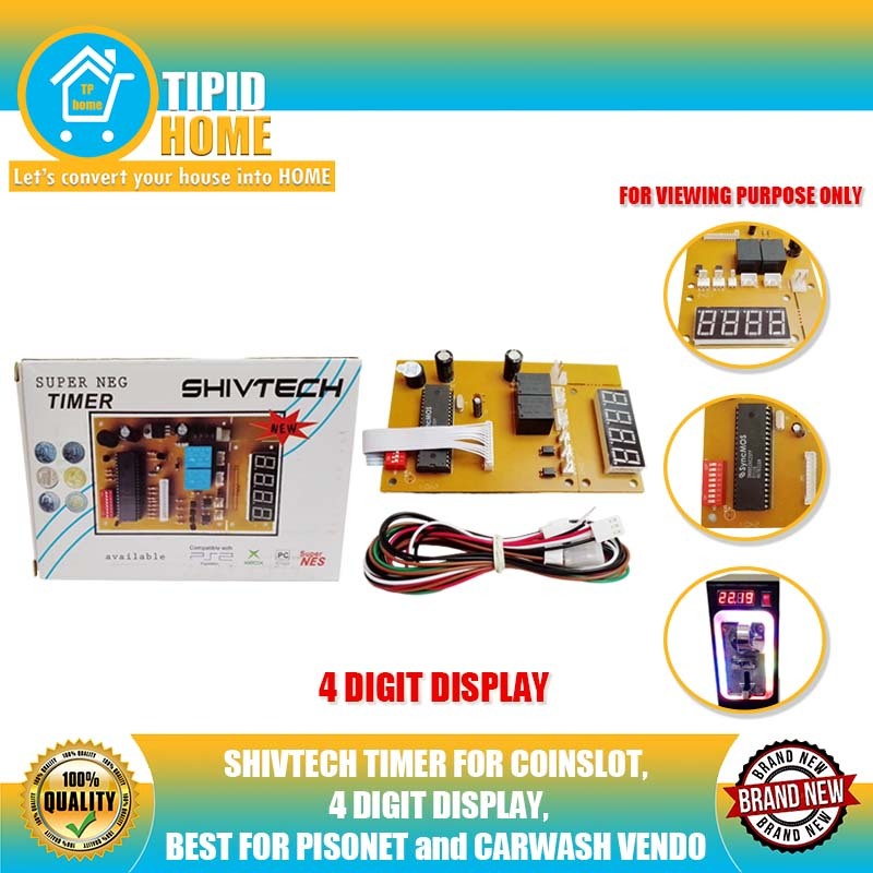 TIPID HOME SHIVTECH TIMER FOR COINSLOT, 4 DIGIT DISPLAY, BEST FOR ...