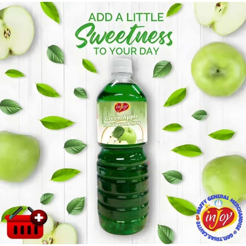 INJOY GREEN APPLE FRUIT FLAVORED SYRUP (1L) | Shopee Philippines