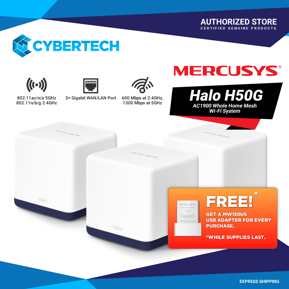 Mercusys Halo H50G AC1900 Whole Home Mesh Wi-Fi System | Shopee Philippines