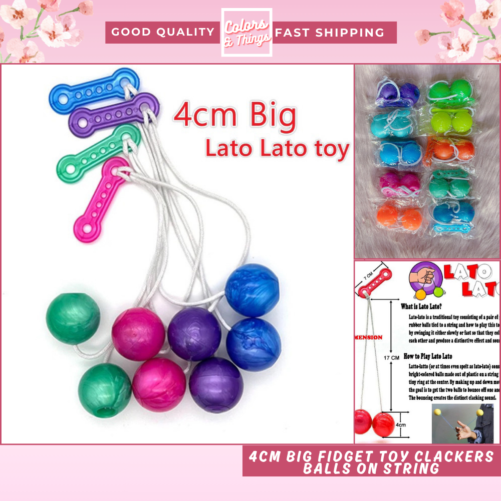 4cm Fidget Clackers Balls on String Anti-Stress Toy for Kids & Adults ...