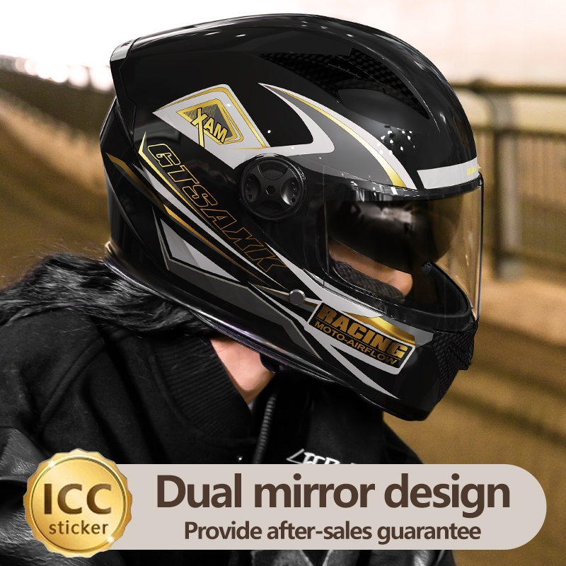 Motorcycle helmet full face dual visor suitable for 55-62cm | Shopee ...