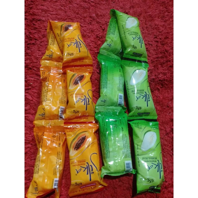 Silka whitening herbal soap sachet 65g per piece by 6 | Shopee Philippines