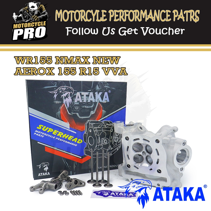 ATAKA CNC Waves Cylinder Head For AEROX V1 V2 / NMAX V2 /Sniper155 20/ ...