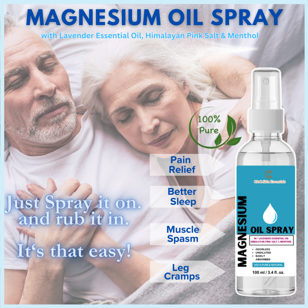 Original Magnesium Oil Spray with Lavender Essential Oil, Himalayan ...