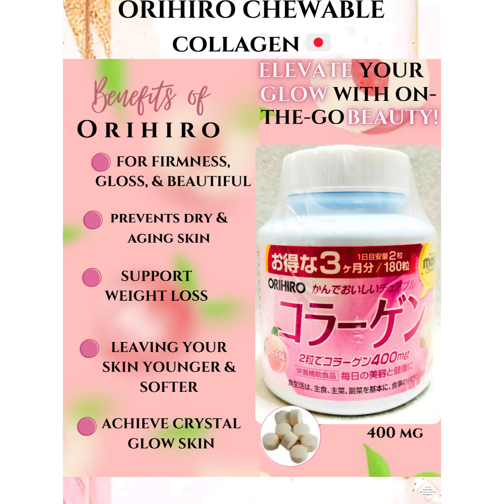 WHITENING COLLAGEN GLOWING SKIN JAPAN ORIHIRO CHEWABLE COLLAGEN ...