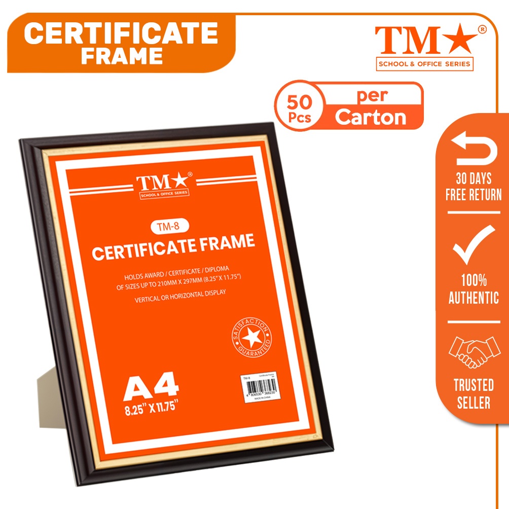 TM 50 pcs Certificate Frame 8.25" x 11.75" A4 (TM-8) | Shopee Philippines