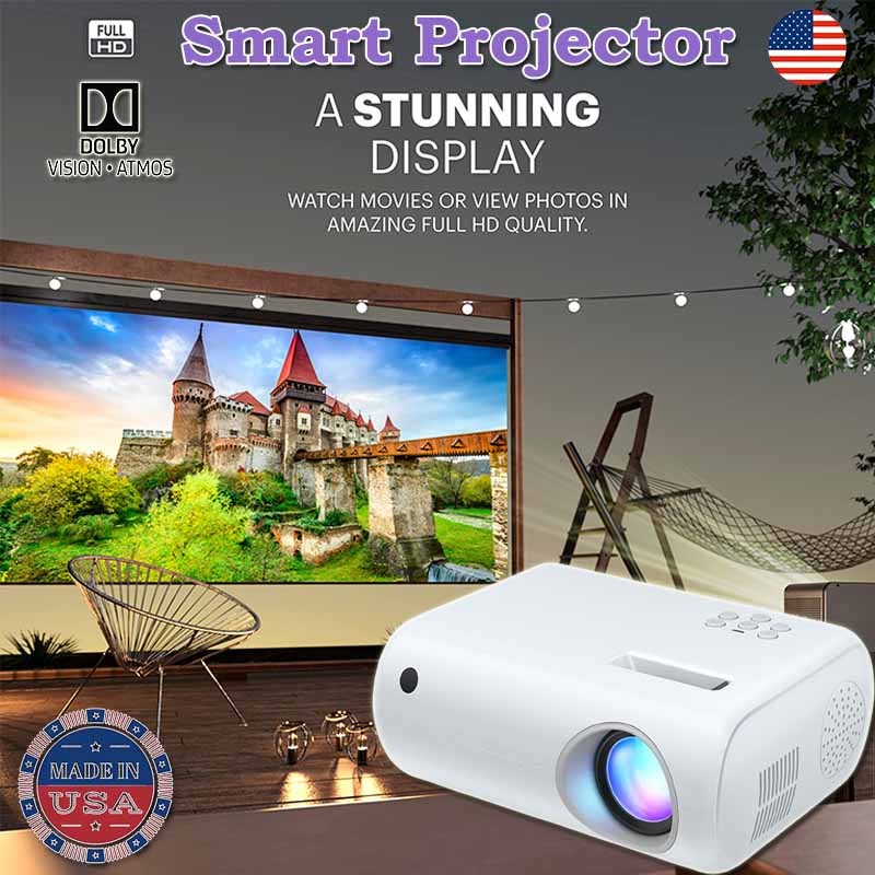 Projector Portable Smart Dolby Audio 15000Lux 4K HD 1080P Projector ...