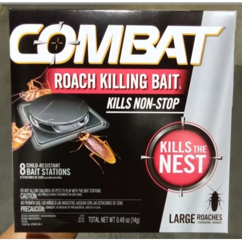 COMBAT Roach Killing Bait Stations,Large Cockroaches, 8 Counts | Shopee ...
