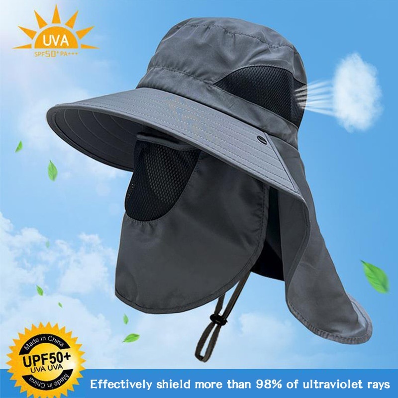Outdoor Fisherman Hat Sun Protection UV-proof Sun Hats Cover Face ...