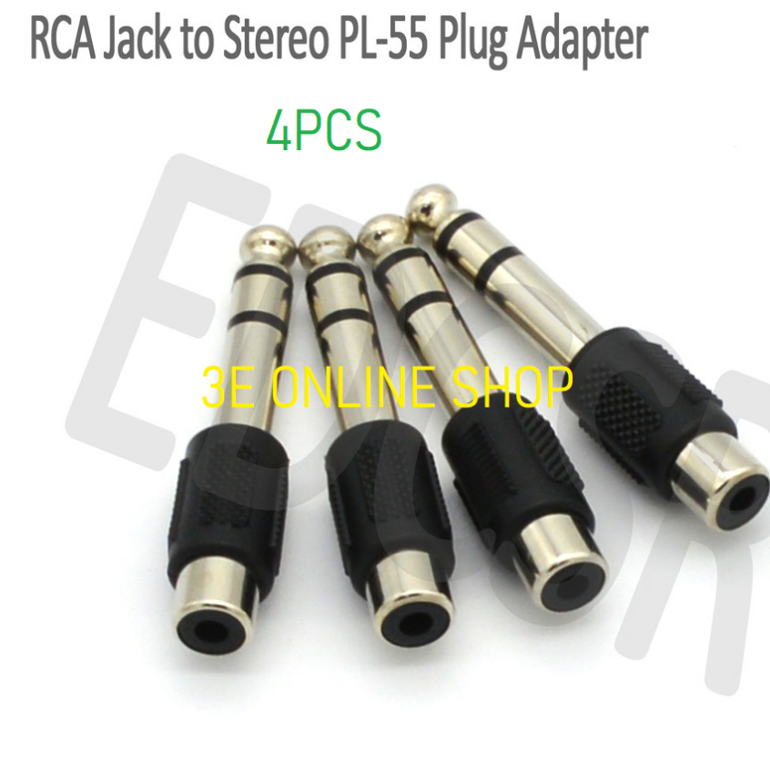 RCA JACK TO PL STEREO MIXER ADAPTOR CONNECTORS [4PCS] | Shopee Philippines