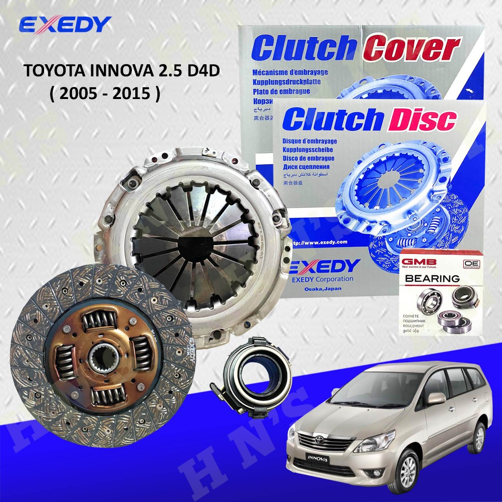 Exedy Clutch Kit Set with Release Bearing for Toyota Innova D4D ( 2005 - 2015 ) | Shopee Philippines