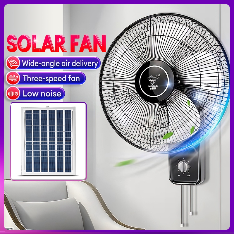 Solar Wall Fan 1-2pcs 16/14/12 Inch Energy Saving Strong Wind Electric ...